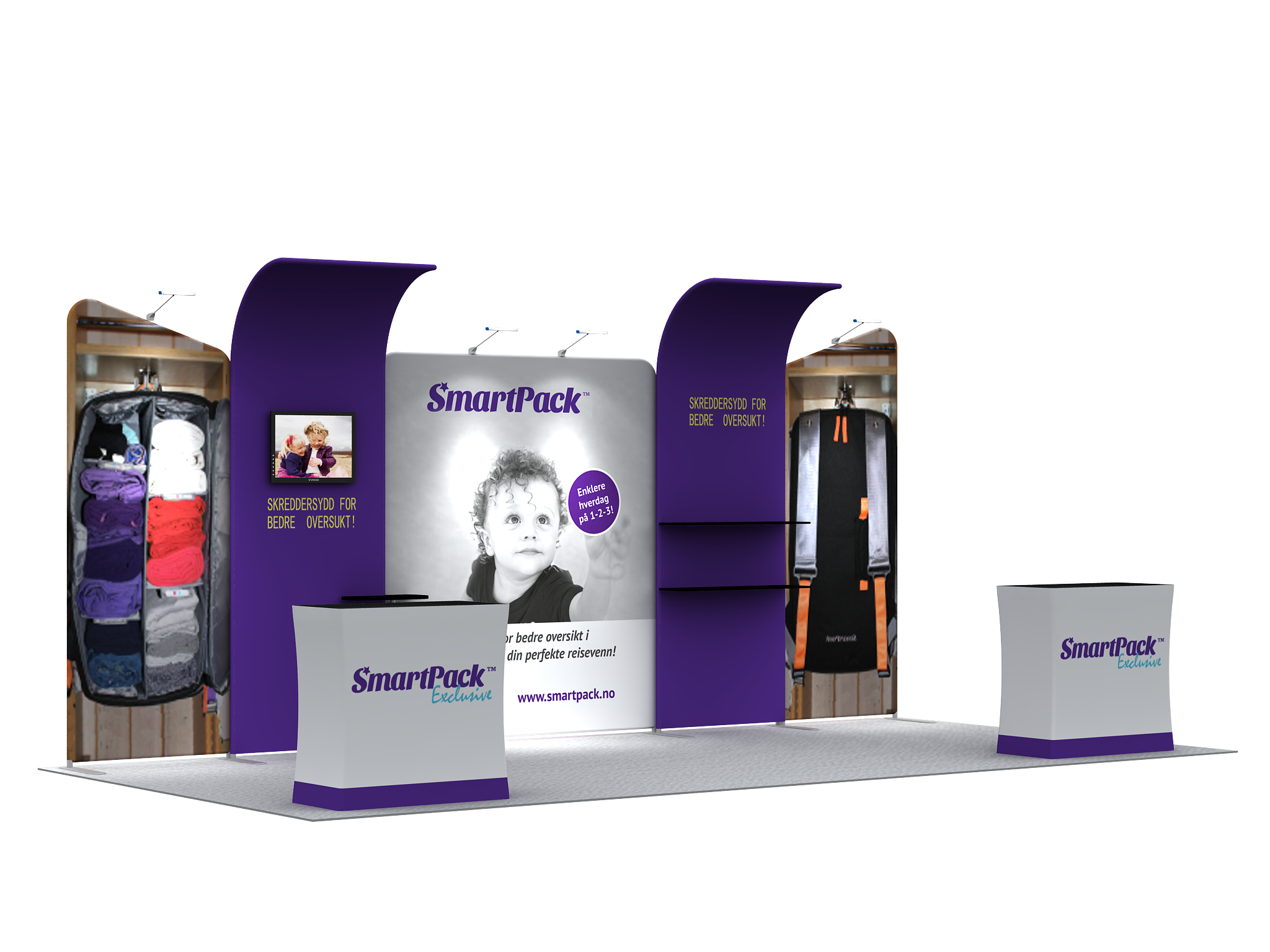 20' Portable Trade Show Booth Exhibit Kit - Style 11 – Modular Exhibits