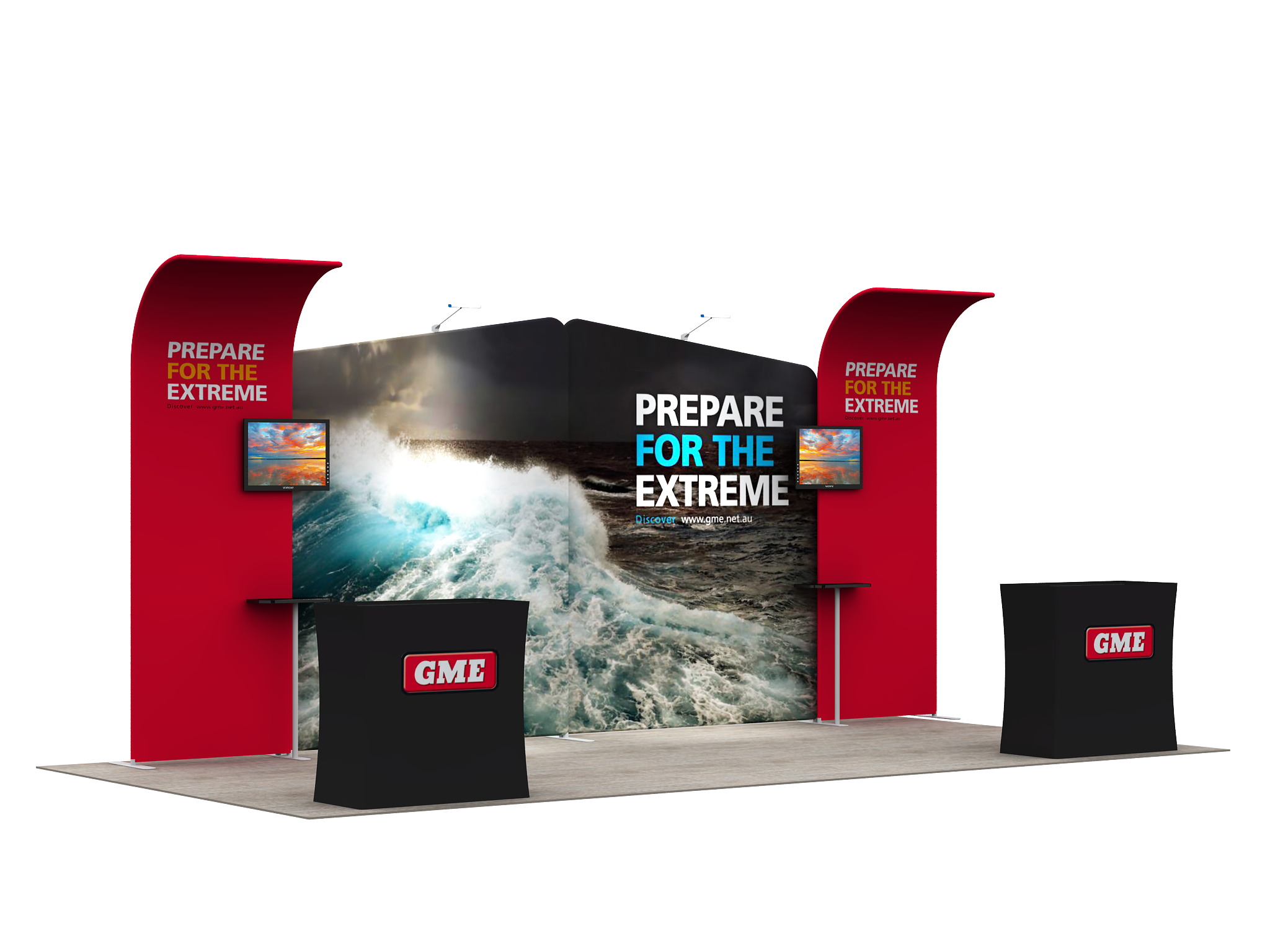 20' Portable Trade Show Booth Exhibit Kit - Style 14 – Modular Exhibits